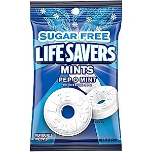 LIFE SAVERS Pep-O-Mint Breath Mints Hard Candy, 2.75 oz Bag (Pack of 12)