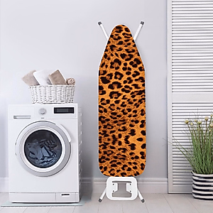 Psesaysky Leopard Ironing Board Cover Standard Size Stain Resistant Ironing Board Cover Ventilate Extra Wide Ironing Cover for Table Modern Design