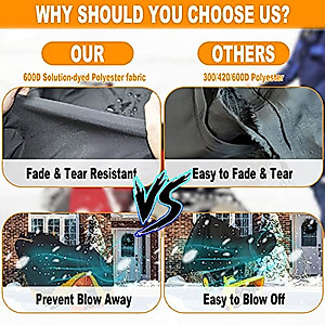 XYZCTEM Snow Blower Premium Cover 420D Marine Grade Fabric, Universal Fit Snow Blower Cover, Covers Snow Blowers Against Water, UV, Wind, Outdoor Protection (Orange)