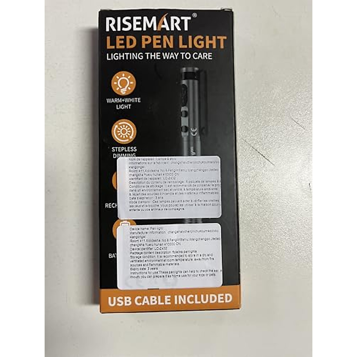 RISEMART Pen Light for Nurse, Rechargeable LED Medical PenLight, Warm/Cool White & Stepless Dimming, Portable Medical PenLight for Nurse, Doctor, First Aid, EMT, Nursing,Nursing Student (Black)