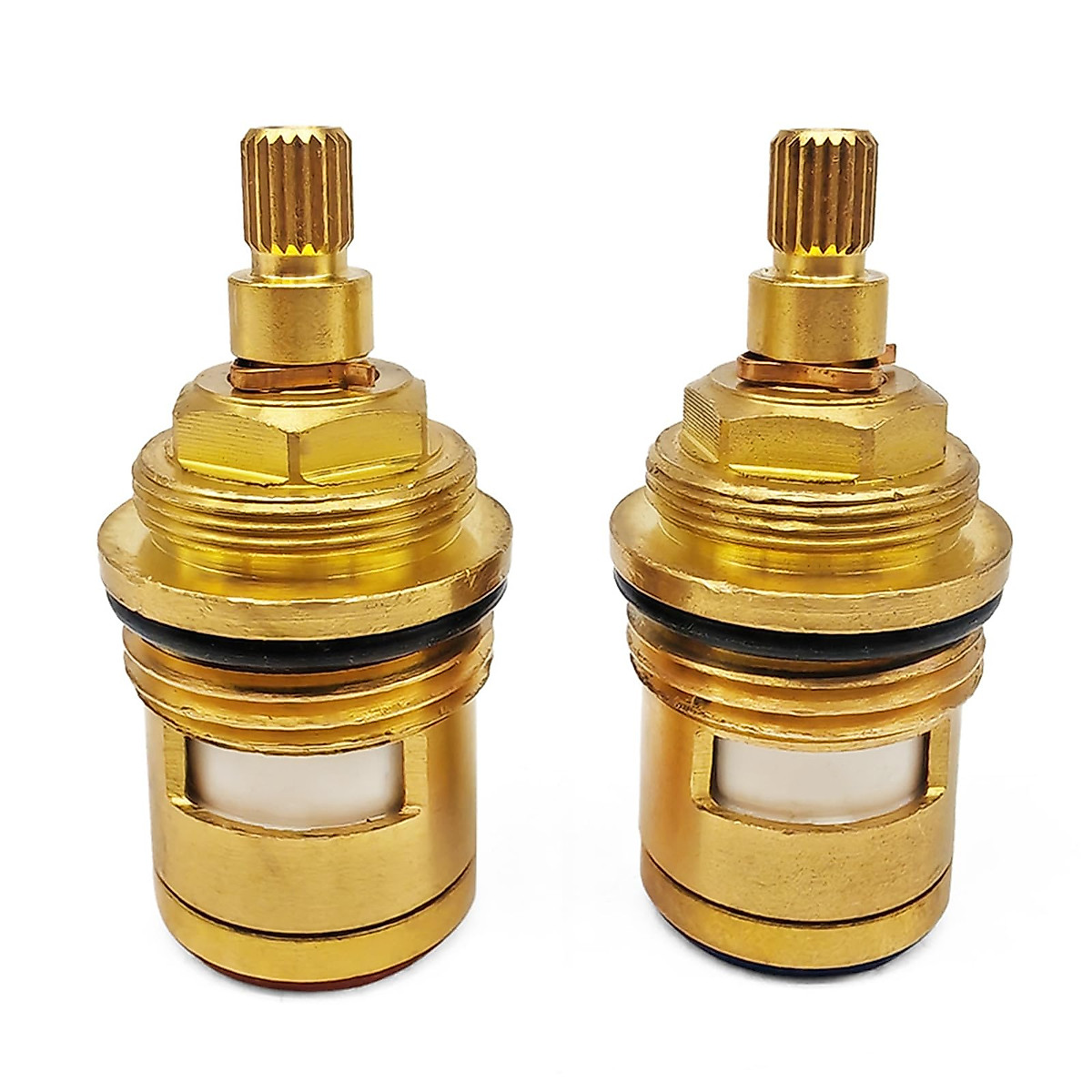 Meyffon 1000187 1000188 Faucet Cartridge Compatible with Kohler Bath Faucet 3/4 Inch Ceramic Valve Cold and Hot Cartridge Counterclockwise Close and Clockwise Close