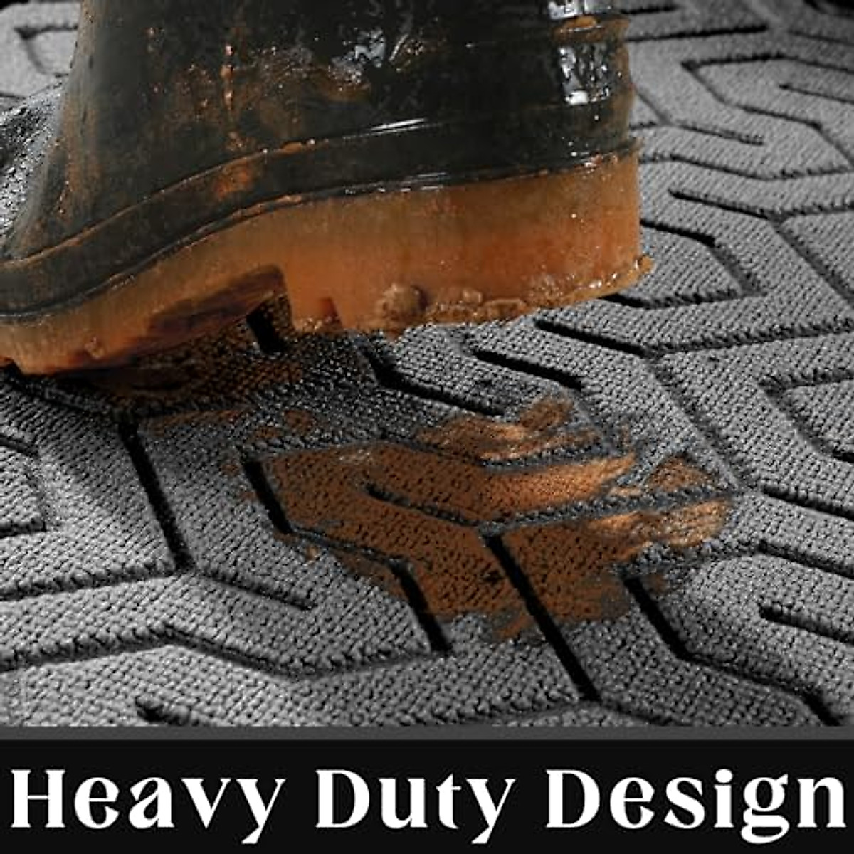 Yimobra Door Mat, All-Season Outdoor Indoor Durable Doormat for Home Entrance Floor, Heavy Duty Non Slip Front Door Mats Outdoor, Easy to Clean, Garage and Garden, 29.5 x 17 Inch, Grey