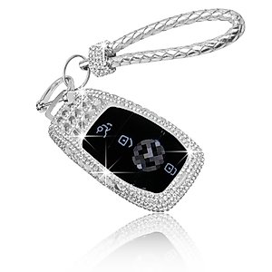 Car Key Case Key Shell Fob Key Cover Key Chain Lady key ring with Bling Diamond crystals For Mercedes-Benz C E S M CLS CLK GLK GL Class 3-button Keyless