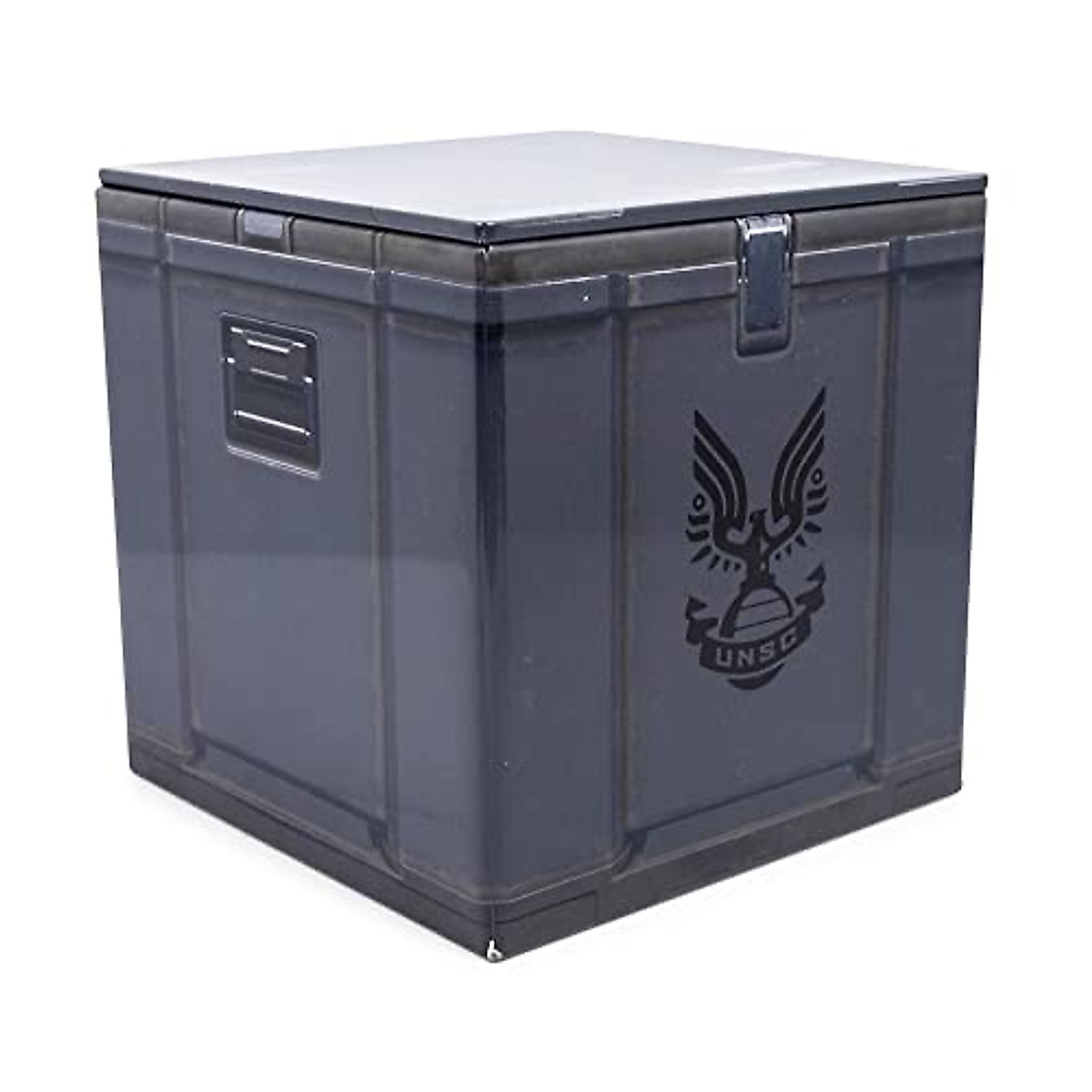 Halo UNSC Ammo Crate 4-Inch Tin Storage Box Cube Organizer with Lid | Basket Container, Cubby Cube Closet Organizer, Home Decor Playroom Accessories | Video Game Toys, Gifts And Collectibles