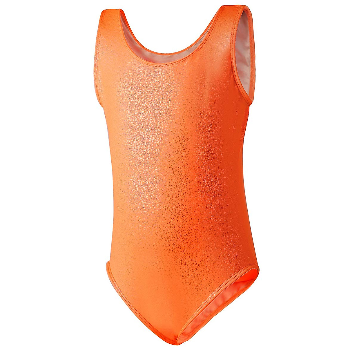 Dancina Girls Gymnastics Tank Top Leotard Dancewear Sparkle Orange 4