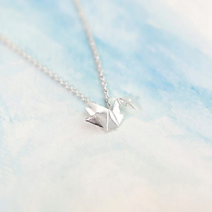 Boma Jewelry Sterling Silver Origami Crane Necklace, 16 inches
