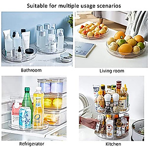 yulumaoyi Lazy Susan Turntable for Cabinet Plastic Clear 2 Tier Lazy Susan Cabinet Organizer Removable AKA-PL-398 not