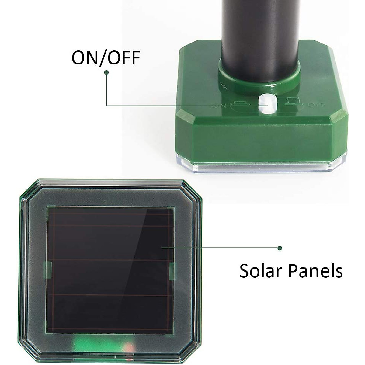 [4 Pack] Solar Sonic Mole Repellent Gopher Repellent Groundhog Detergent Protect Outdoor Lawn and Garden (4)