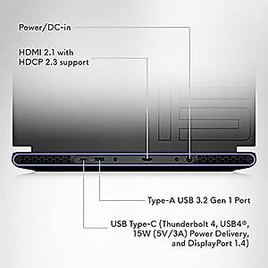 Alienware m15 R7 Gaming Laptop - 15.6-inch QHD 240Hz 2ms Display, Intel Core i7-12700H, 16GB RAM, 512GB SSD, NVIDIA GeForce RTX 3070 Ti 8GB GDDR6, HDMI, USB-C, Wi-Fi 6, Windows 11 Home - Black