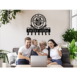 efcustomgifts Personalized Metal Key Holder with Family Name, Key Hooks for Wall, Key Rack, Coat Hooks, Gifts for Mom