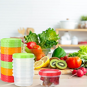 Xuelimei 18 pcs 8 oz/ 250ml Small Plastic Food Containers,Reusable Food Storage Containers with Lids Plastic Reusable Freezer Storage Containers, Leakproof & Airtight, Freezer Safe, Dishwasher Safe.