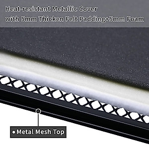 Duwee 13"x43" Ironing Board with Heat Resistant Cover and Thicken Felt Pad, Ironing Boards with Silicone Steam Iron Rest, Heavy Sturdy T-Legs,Black