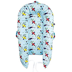 Newborn Lounger Cover for Dock A Tot Covers Only Deluxe Plus Baby Nest Sleep Pod Change Extra Cover 100% Cotton Co Sleeping Replacement Boys (Fits Dockatot Deluxe+) (Blue, Airplane)