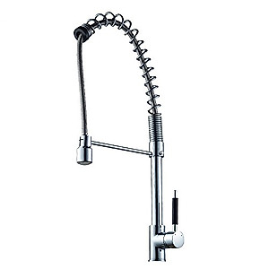 Weirun Commercial Style Single Lever Spring Pull Down Kitchen Sink Faucet Replacement Part 30.3-Inch Hose, Stainless steel