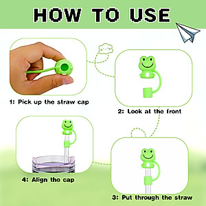 8PCS Straw Cover Resuable Silicone Straw Tip Covers 10mm Straw Covers Cap Cute Straw Toppers Fit for Stanley 30 40 oz Tumbler with Handle Tumbler Cups Straw Protector Tips Lids Accessories