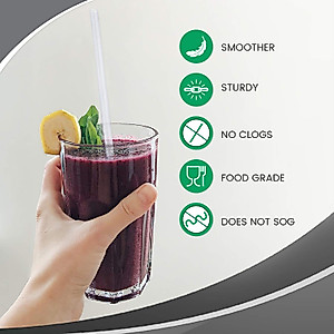 Fit Meal Prep 400 Pack Biodegradable Straws 7.75", Individually Wrapped Compostable Straw, Disposable Clear PLA Straw, 100% Plant Based Straws for Drinks, Iced Coffee, Milkshake, Smoothie, Juice