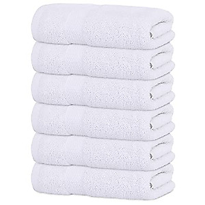 Infinitee Xclusives Premium White Bath Sheets – Pack of 2, 35x70 Inches Large Bath Sheet Towel + Hand Towels - Pack of 6 + Washcloths Set – Pack of 12