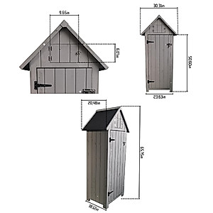 Outdoor Storage Solution Natural Color 30.31"X 20.48"X 65.75" Store Patio Furniture, Garden Patio Lawn - Weather-Resistant Steel Construction UV Protection