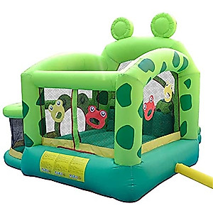 Bouncy Castle, Castle with Slide Indoor and Outdoor Children's Castle Trampoline Inflatable Castle Slide Playground for Home Inflatable Bouncy Castle (Green 330×300×225Cm)