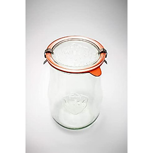 Weck Jars - Weck Tulip Jars 1.5 Liter- Large Glass Jars for Sourdough - Starter Jar with Glass Lid - Wide Mouth - Suitable for Canning and Storage - (1 Jar)