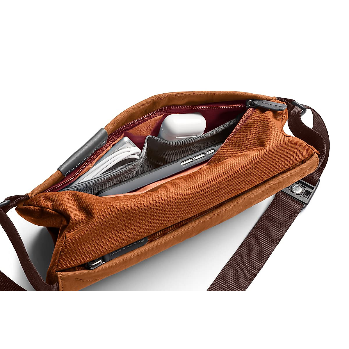 Bellroy Mini Sling Slim Shoulder Bag for Men and Women, Lightweight, Water Resistant, Multiple Organisation Compartments - Bronze