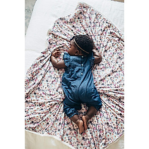 Copper Pearl Large Premium Knit Baby 3 Layer Stretchy Quilt Blanket Floral Morgan