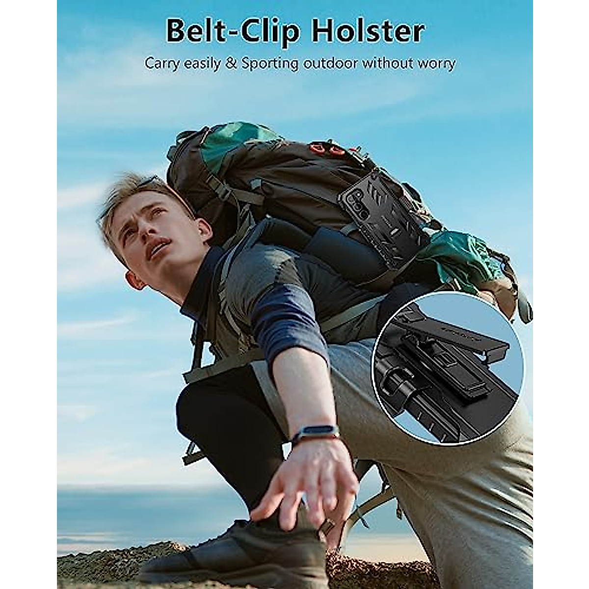 FNTCASE for Samsung Galaxy S23 Case : with Belt-Clip Holster & Kickstand Heavy Duty Rugged Shockproof Protective Phone Shell | Military Grade Protection Durable Cover for Galaxy S23 - Black