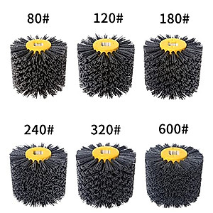 5 Inch Abrasive Nylon Wire Drawing Wheel Drum Burnishing Brush for Wooden Polishing 120mm 80 Grit