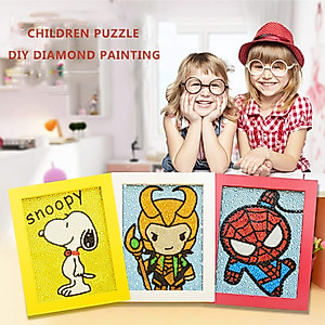MYSNKU DIY Diamond Painting for Kids Full Drill Painting by Number Kits Arts Crafts Shimmer and Shine Sparkle Mosaics Sticker for Home Wall Decor Gifts for Christmas Birthday (Spiderman)