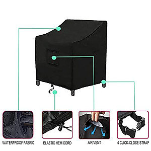 SIRUITON 3 Piece Outdoor Veranda Patio Garden Furniture Cover Set with 420D Durable and Water Resistant Fabric,Fit for Outdoor Wicker Patio Furniture Sets/Rattan Chair Conversation Sets-Balck