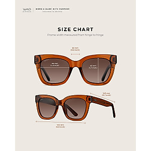WearMe Pro Women's Polarized Large Square Sunglasses: Subtle Cat Eye Corners, Thick Frame & Modern Aesthetics (Crystal Chestnut Brown Frame/Brown Lens)