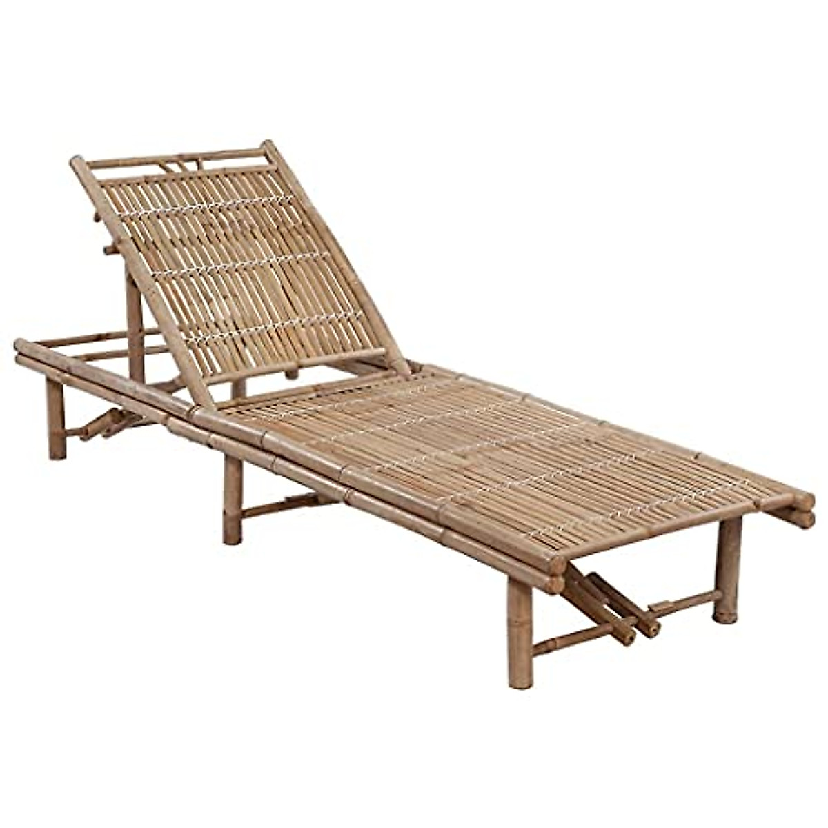 UTSRABFA Leisure Chair Layout Chair Outdoor Loungers Beach Lounge Chair Patio Sun Lounger with Cushion Bamboo Suitable for Beach, Camping, Pool, Patio, Lawn