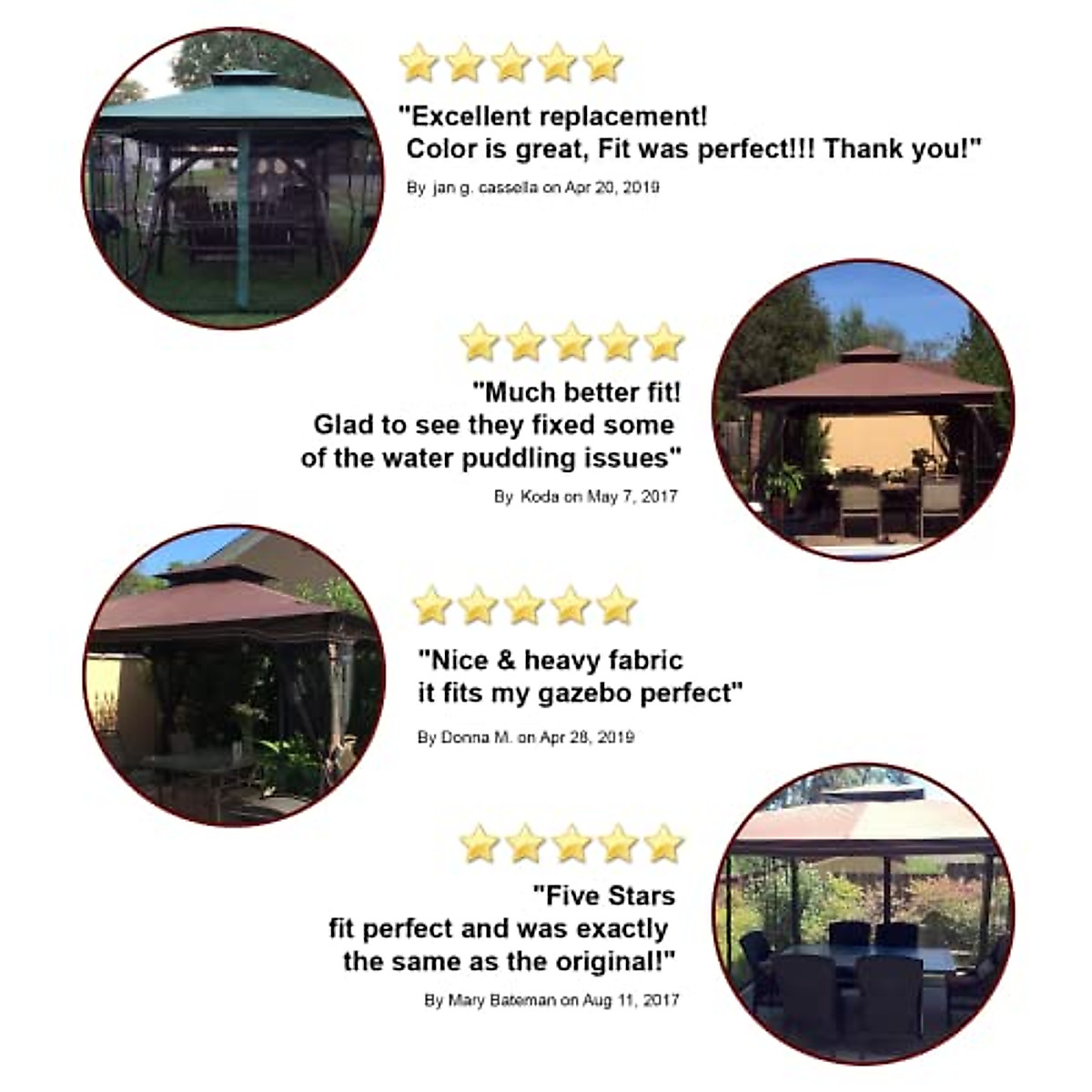 Brown Replacement Gazebo Canopy for 10 x 12 Regency II Patio Gazebo; Easily Update Your Gazebo