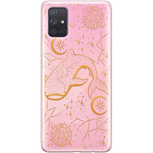 TPU Phone Case Compatible with Samsung A72 A71 5G A70 A51 A50 A32 A21 A11 A12 A13 A14 A01 Clear Lightweight Print Flexible Whale Shark Space Silicone Durable Constellations Stars Shockproof