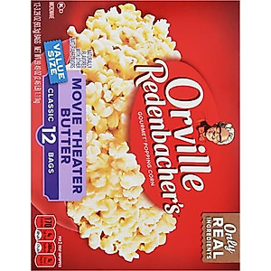Orville Redenbacher's Movie Theater Butter Microwave Popcorn, 3.29 Ounce Classic Bag, 12-Count