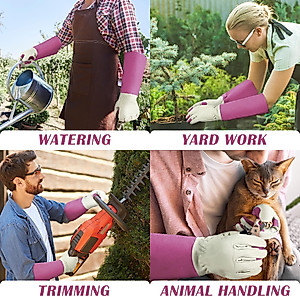 HANDLANDY Rose Pruning Gardening Gloves for Men & Women, Thornproof Long Gauntlet Gloves, Pigskin Leather - Breathable & Durability (Large)