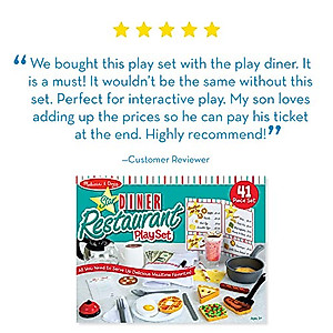 Melissa & Doug Star Diner Restaurant Play Set (41 pcs) - Pretend Play Food, Restaurant Toy Set With Cookware, Utensils For Kids, Diner Playset for Kids And Toddlers, Ages 3+