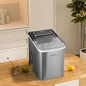 Panana Smart Countertop Ice Makers,Automatic Clean,Portable Ice Maker 9 Cubes Ready in 7-10min,26lbs/24H,for Home Kitchen Party Camping,Silver