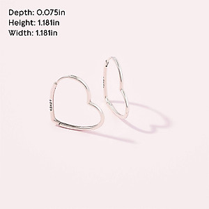 PANDORA Asymmetrical Heart Hoop Earrings - Classic Earrings for Women - Great Gift for Her - Made with Sterling Silver