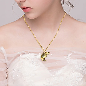 Dletay Fish Cremation Jewelry for Ashes Memorial Ashes Keepsake Necklace Urn Necklace for Ashes Pendant(Gold)