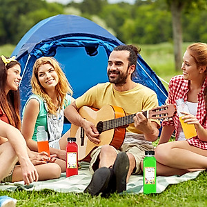 DANALLAN 24Pcs12oz Empty Juice Bottles with Caps, Premium Reusable Plastic Bottles Juice Container Transparent Black Leak-proof Lids for Drink Juice Smoothie Milk Beverages Water