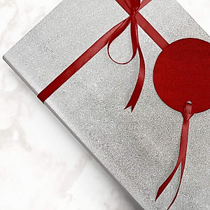 JAM PAPER Gift Wrap - Glitter Wrapping Paper - 25 Sq Ft - Silver Glitter - Roll Sold Individually