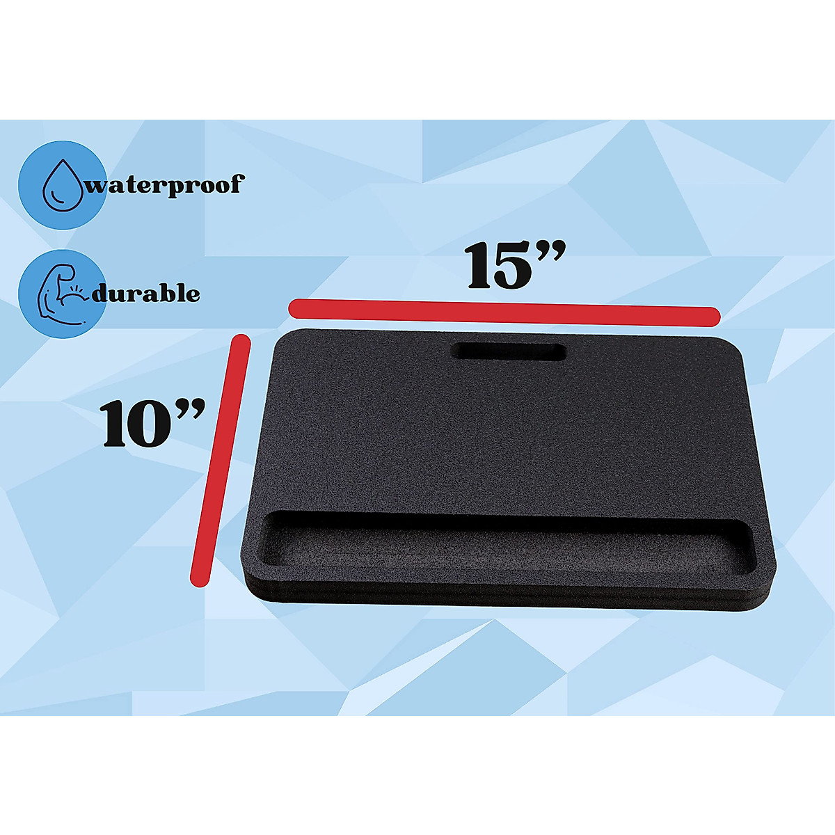 Polar Whale 4 Portable Knee Cushions with Tool Pocket for Home Garden Work Automotive Workshop and More Durable Thick Comfortable High Density Waterproof Black Foam 15 x 10 Inches Kneeling Pad