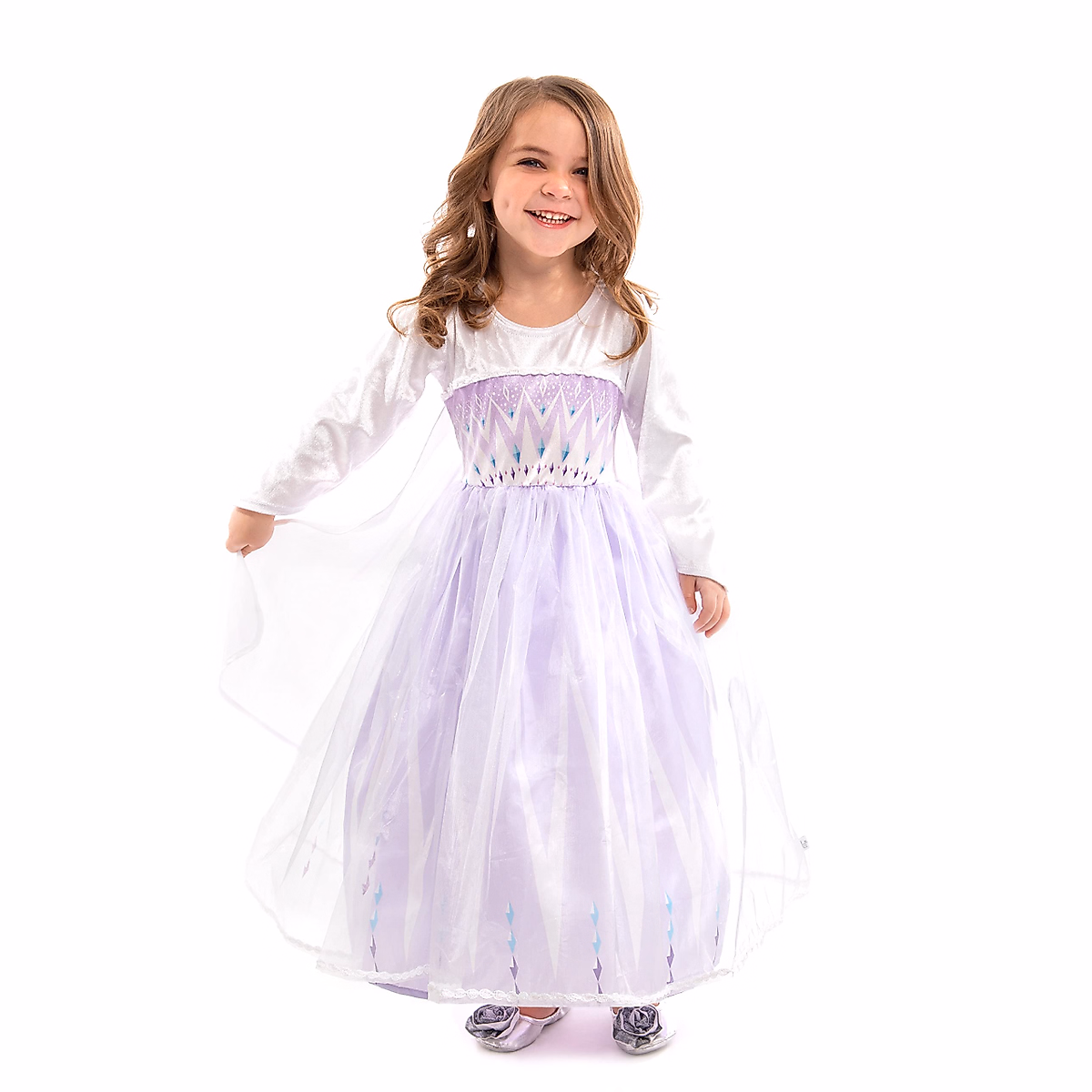 Little Adventures Ice Queen Coronation Dress up Costume (Large Age 5-7) - Machine Washable Child Pretend Play and Party Dress with No Glitter