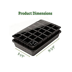 Gardeners Supply Company Seed Starter Kit Set | Organic Self Watering GrowEase Mini Greenhouse Gardening Kit with Seed Starting Mix, 24-Cell Seedling Trays, Wooden Markers and Water Reservoir