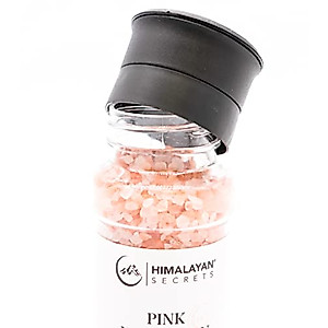 Himalayan Secrets Natural Pink Cooking Salt in Refillable Grinder - 8 oz Healthy Unrefined Coarse Salt Packed with Minerals - Kosher Certified