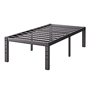 Bednowitz Twin Bed Frames, 18 Inch High Metal Bed Frame, Noise-Free Platform Bed No Box Spring Needed, 4000lbs Heavy Duty Support Mattress Foundation, Easy Assembly, Black