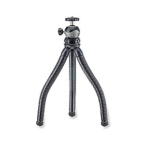 Carson BoaPod Flexible Leg Travel Tripod with Universal Smartphone Adapter and Wireless Remote Shutter Button (TR-050), Black, Medium