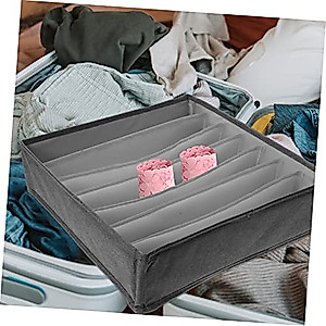 Cabilock Fabric Sock Box Hanging Drawers for Closet Grey Socks Clothes Dividers Drawer Organizer Clothes Underwear Box Clothing Organizer Underwear Storage Holder Bra Organizer Drawers Fold