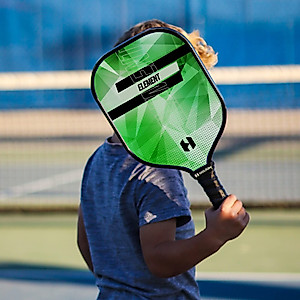 Helium Element Pickleball Family 4-Pack - 2 Child-Size & 2 Adult-Size Paddles, Lightweight Pickleball Set with Honeycomb Core, Graphite Strike Face, 4 Pickleballs & Convenient Drawstring Bag